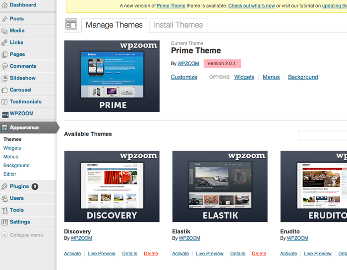 How to Update a WPZOOM Theme using the 1-Click Updater - WPZOOM