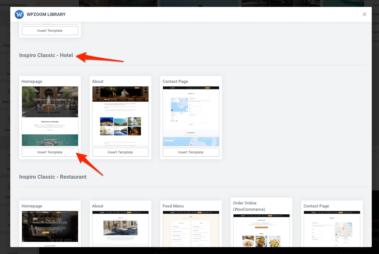 Inspiro – Hotel Demo Set up - Documentation - WPZOOM