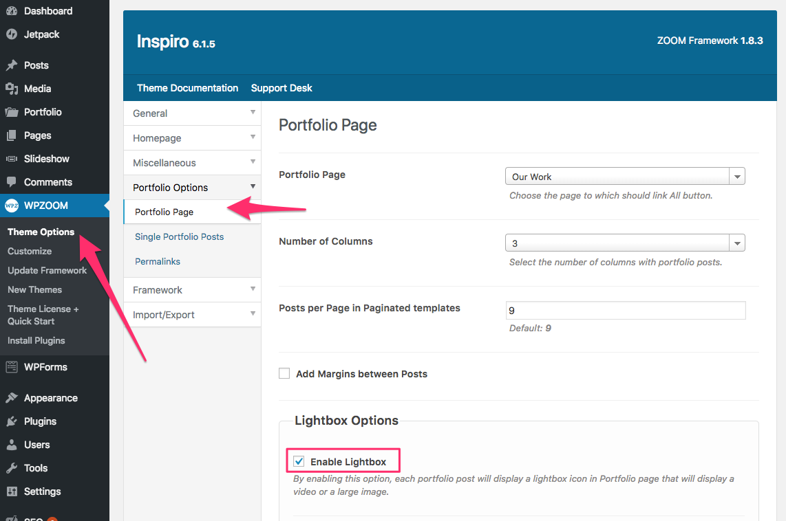 Inspiro PRO - Portfolio Posts - Documentation - WPZOOM